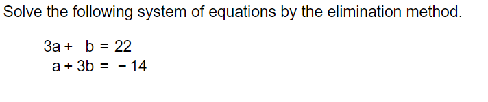 Solved Solve the following system of equations by the | Chegg.com