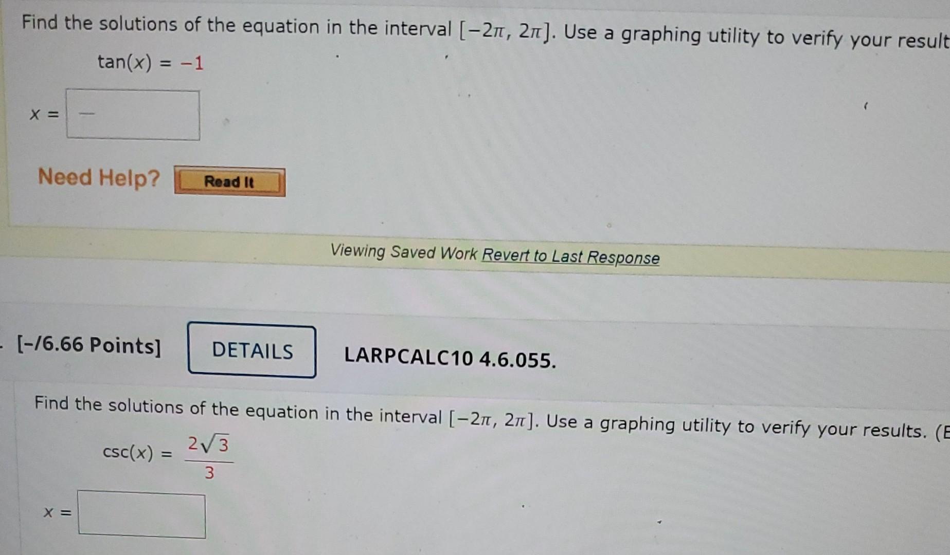 Solved Find the solutions of the equation in the interval | Chegg.com