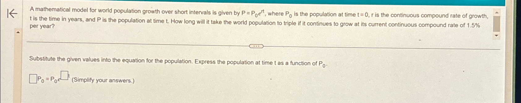 Solved A mathematical model for world population growth over | Chegg.com