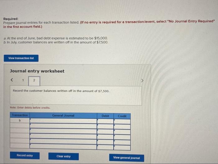 [Solved]: Required: Prepare joumal entries for each transac