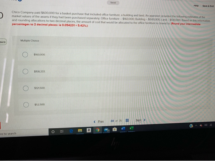Solved Help Save & Exit Chico Company paid $600,000 for a | Chegg.com