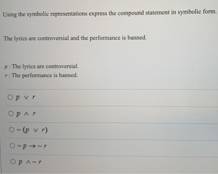 Solved Using the symbolic representations express the | Chegg.com