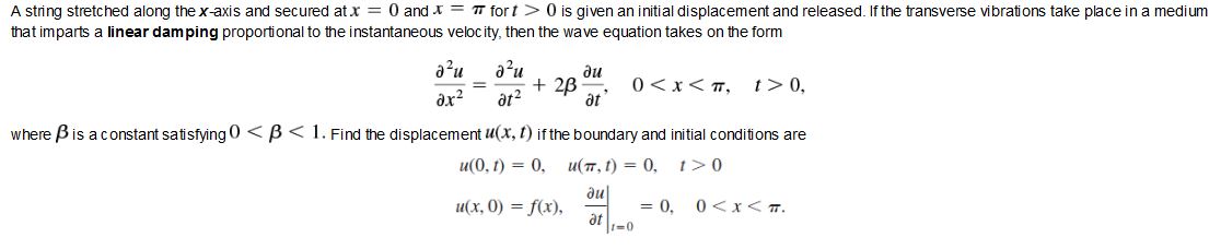 Solved A string stretched along the x-axis and secured at | Chegg.com