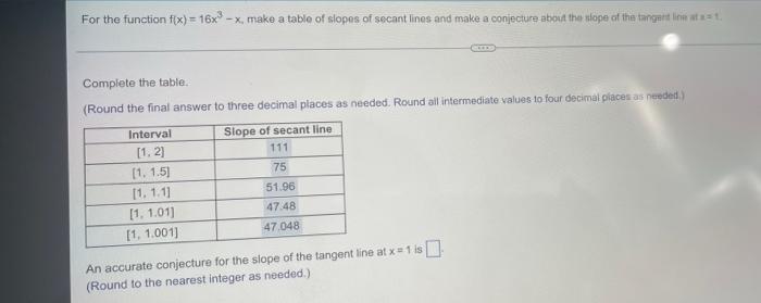 Solved For the function f(x) = 16x³ -x, make a table of | Chegg.com
