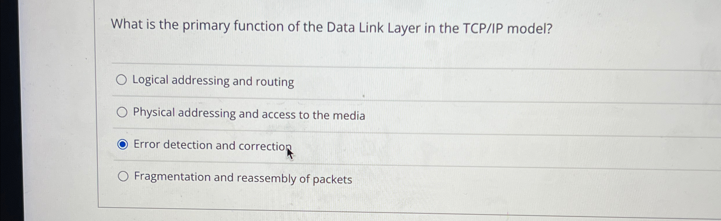 Solved What is the primary function of the Data Link Layer | Chegg.com
