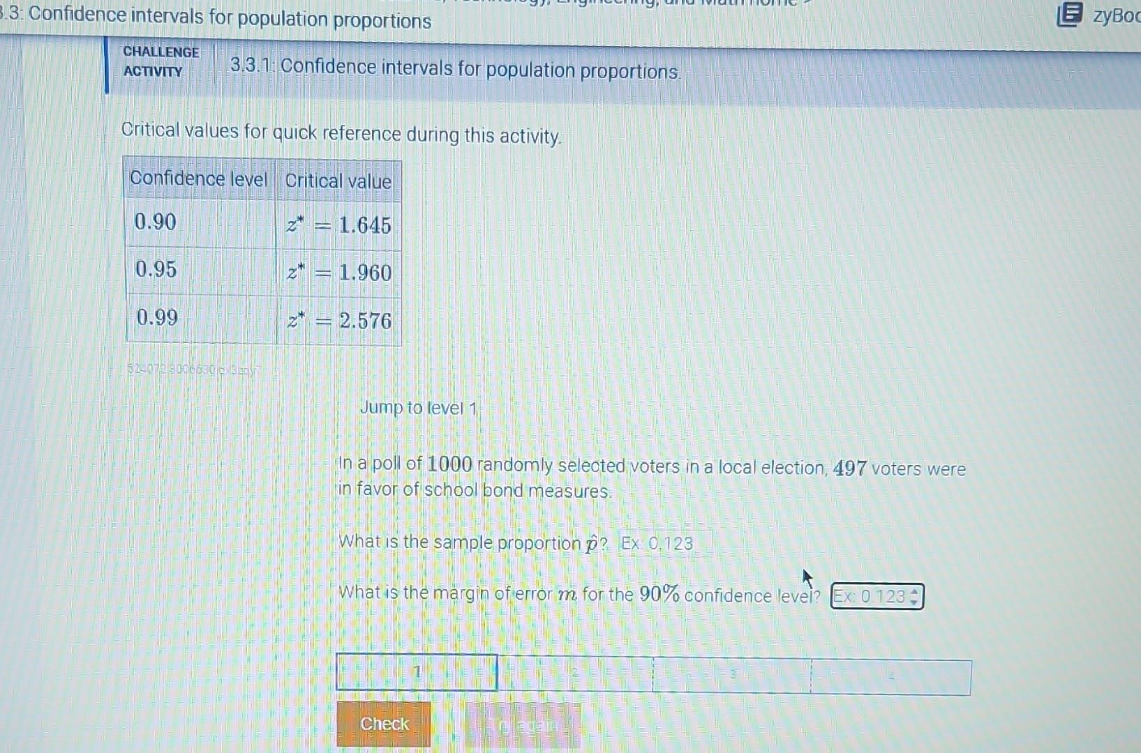 Solved 3: Confidence intervals for population proportions | Chegg.com