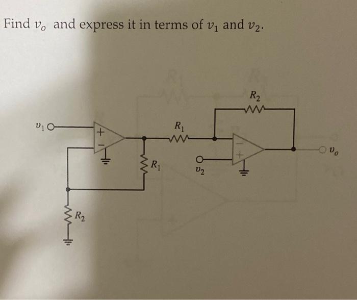 Solved Find v0 and express it in terms of v1 and v2 | Chegg.com