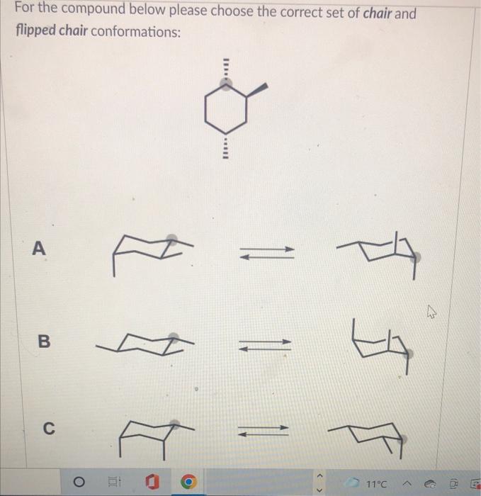 Solved For the compound below please choose the correct set | Chegg.com