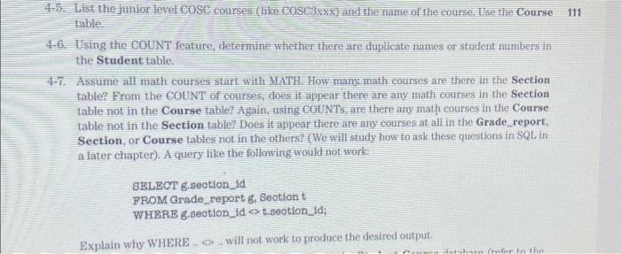 Solved 4-5.. List the jmigr levef COSE coursese | Chegg.com
