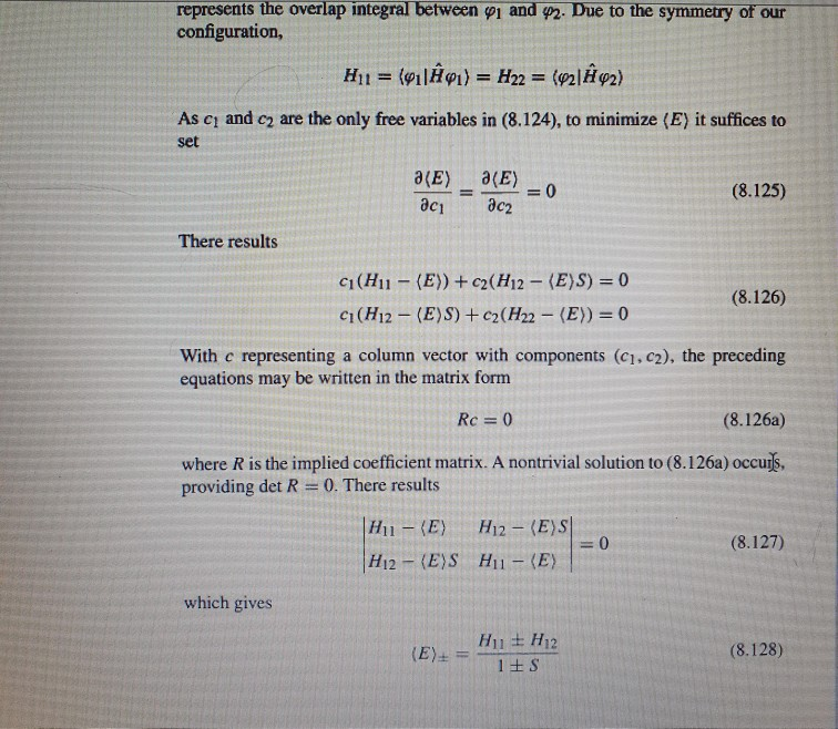 Solved (c) Obtain an expression for the overlap integral S | Chegg.com