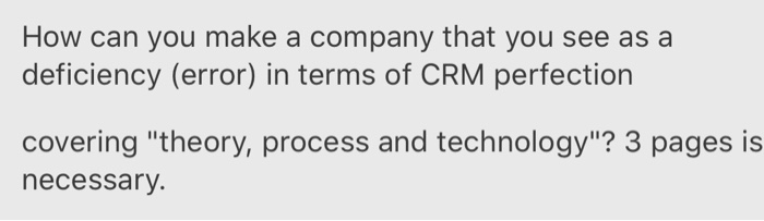 Solved How can you make a company that you see as a | Chegg.com