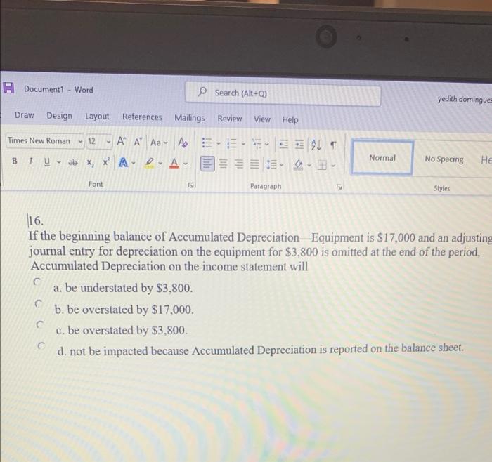Solved Document] Word Search (Alt+0) yedith domingue Draw | Chegg.com