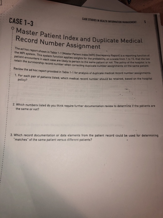 CASE STUDIES IN HEALTH INFORMATION MANAGEMENT CASE | Chegg.com