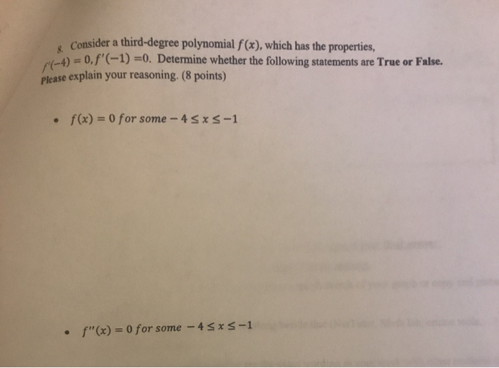 Solved & Consider a third-degree polynomial f(x), which has | Chegg.com