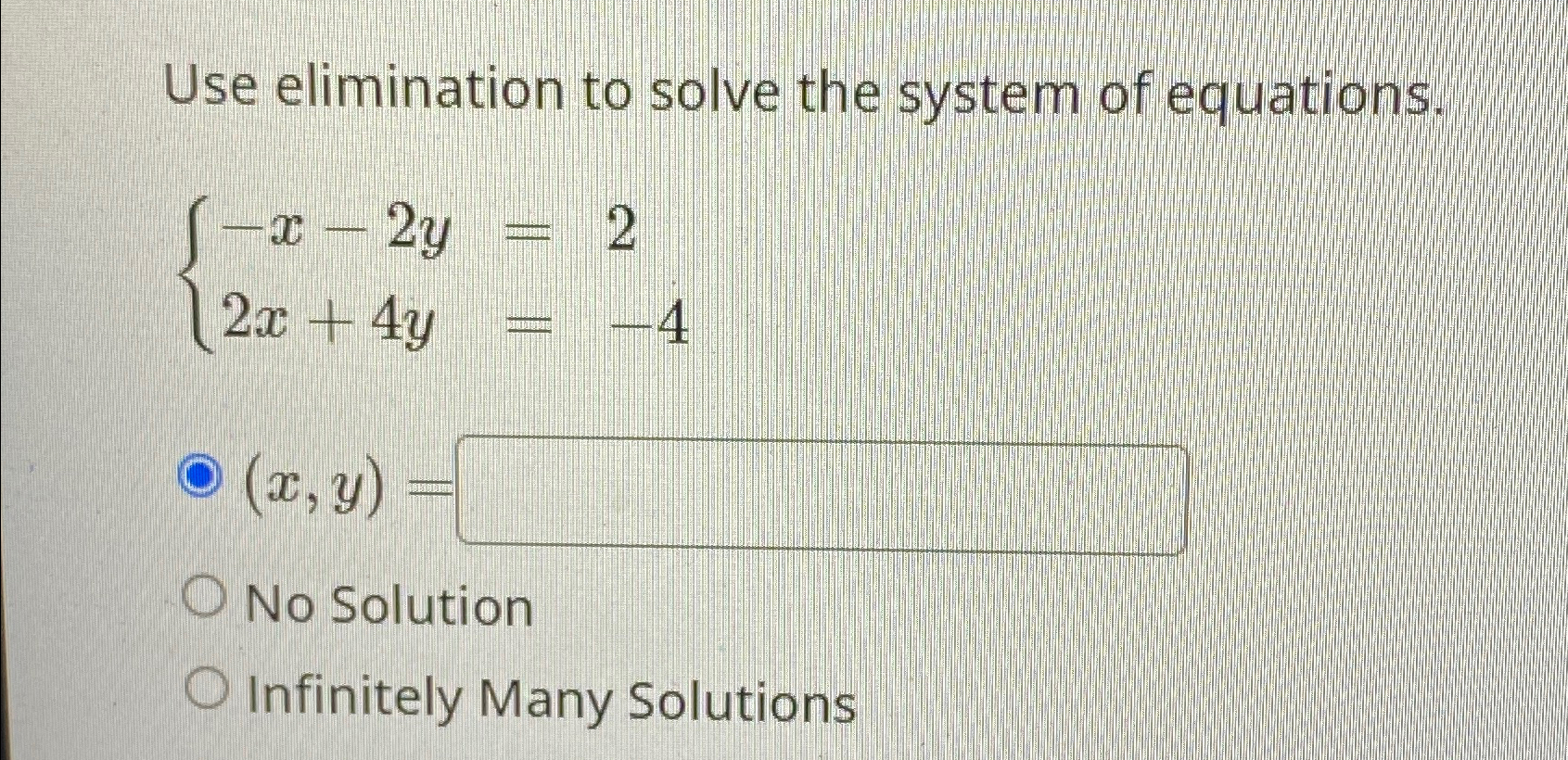 Solved Use elimination to solve the system of | Chegg.com