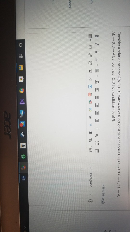 Solved Consider a relation schema R(A, B, C, D) with a set | Chegg.com