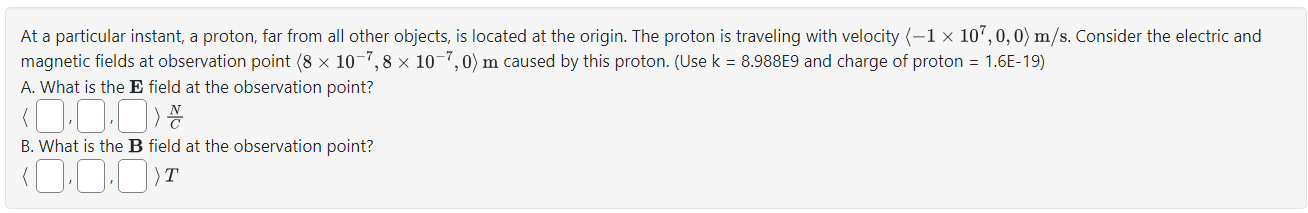 Solved At a particular instant, a proton, far from all other | Chegg.com