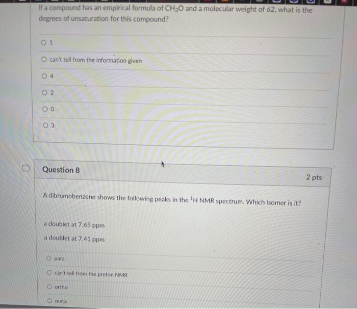 Solved If a compound has an empirical formula of CH30 and a | Chegg.com