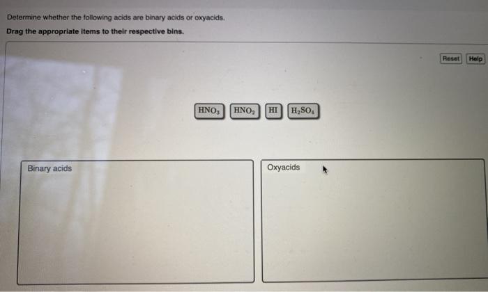 Solved Determine whether the following acids are binary | Chegg.com