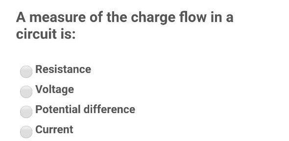 Solved A measure of the charge flow in a circuit is: | Chegg.com