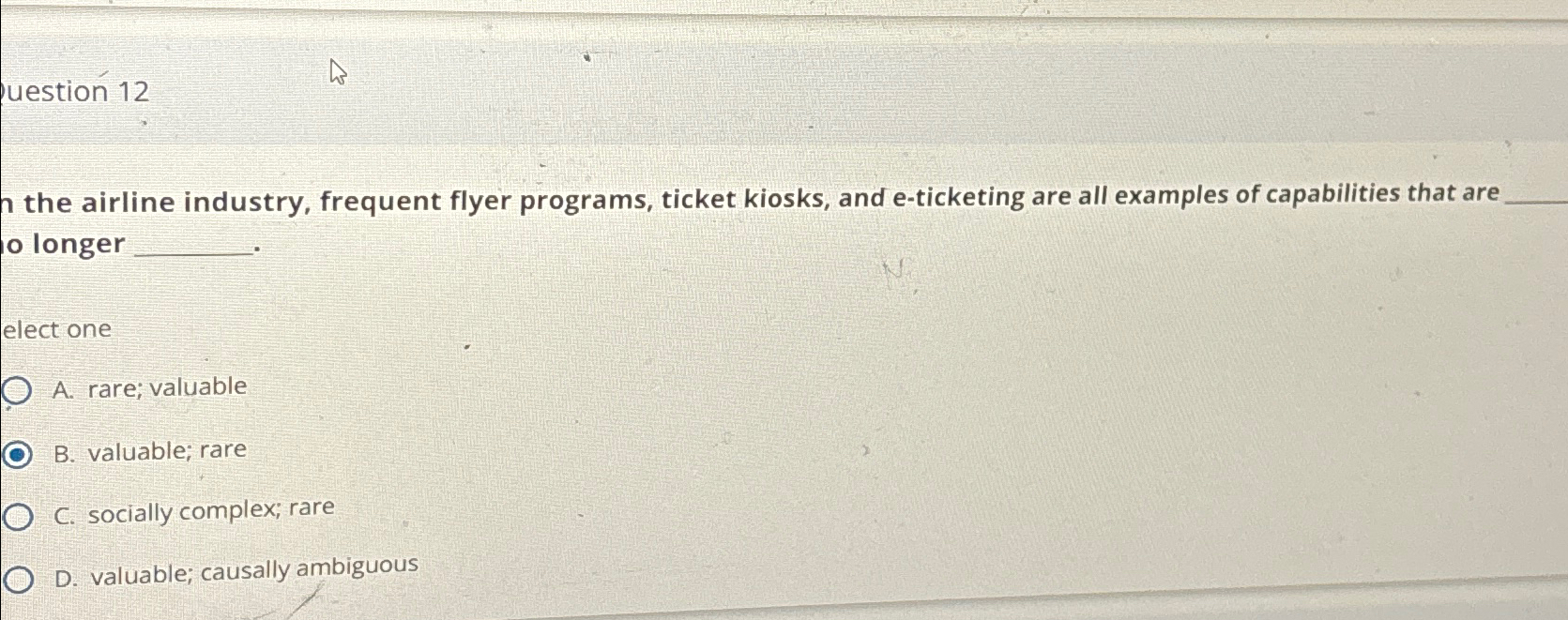 Solved uestion 12the airline industry, frequent flyer | Chegg.com
