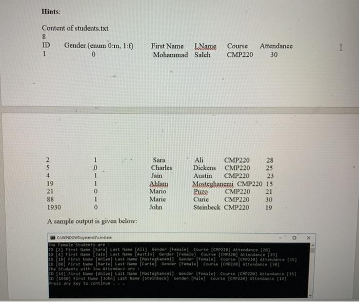 Solved I LAB 5: Structures, enums, and file 1/0 Objectives: | Chegg.com