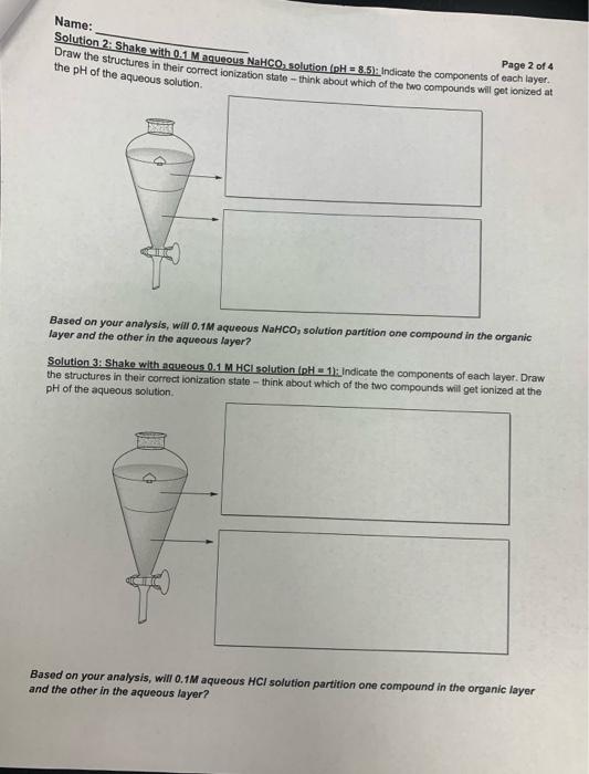 Solved Page 1 of 4 Name: - Acid-Base Extraction - | Chegg.com