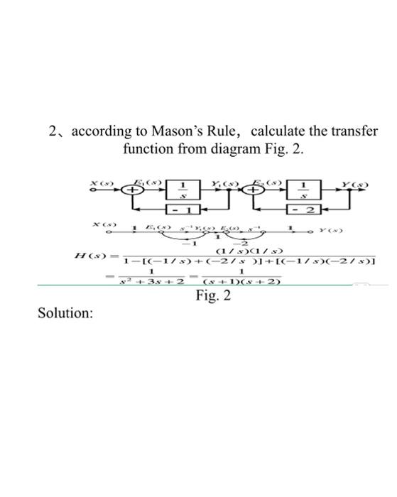Solved 2、 according to Mason's Rule, calculate the transfer | Chegg.com