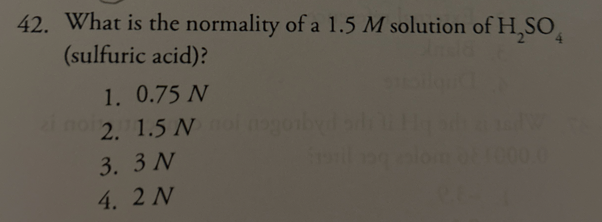 Solved What is the normality of a 1.5 ﻿M solution of | Chegg.com