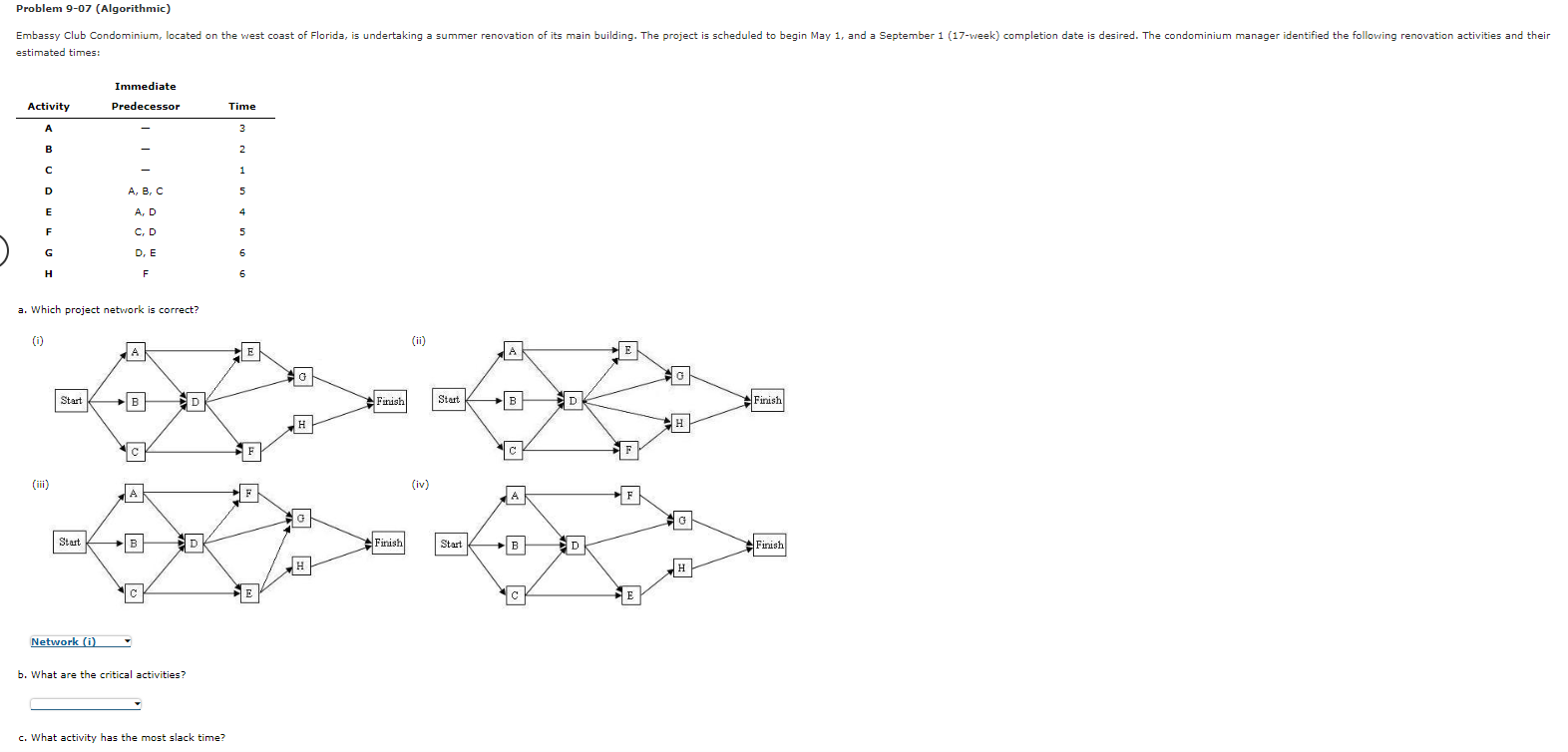 Solved Problem 9-07 (Algorithmic) ﻿estimated | Chegg.com