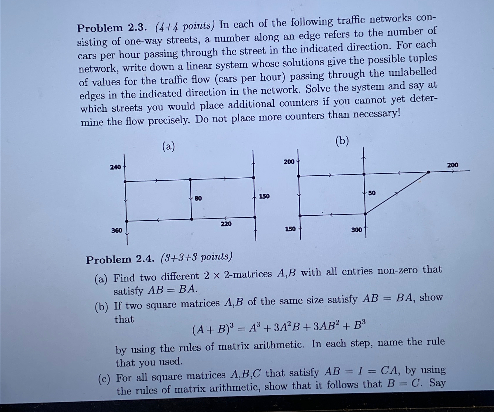 Solved Problem 2.3. (4+4 ﻿points) ﻿In each of the following | Chegg.com