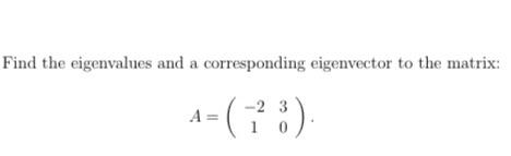 Solved Find the eigenvalues and a corresponding eigenvector | Chegg.com