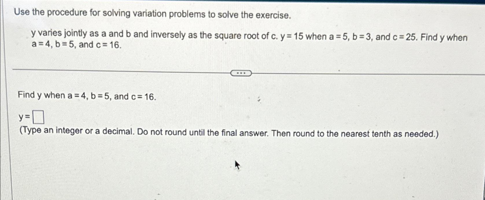 Solved Use the procedure for solving variation problems to | Chegg.com