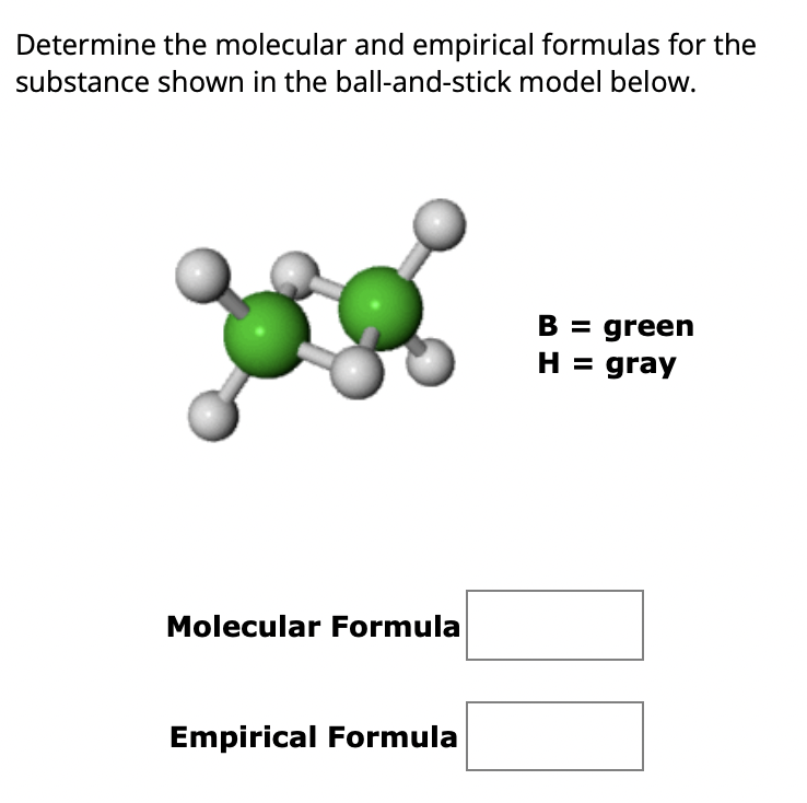 Solved Determine the molecular and empirical formulas for | Chegg.com