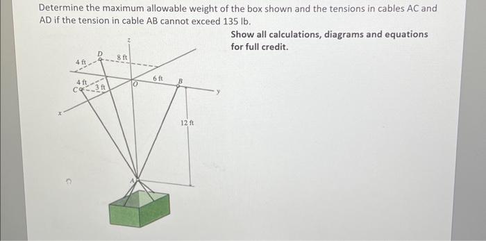 Solved Determine the maximum allowable weight of the box | Chegg.com