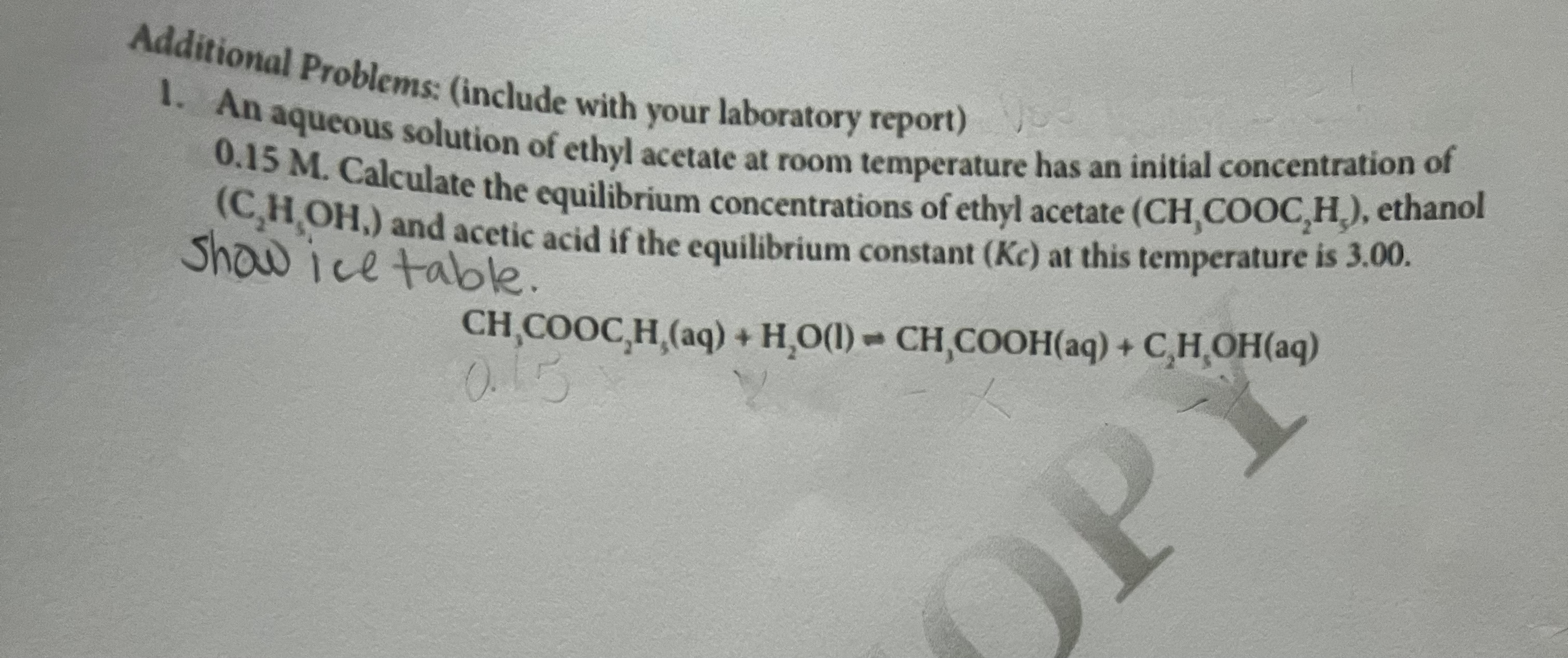 Solved Additional Problems: (include with your laboratory | Chegg.com