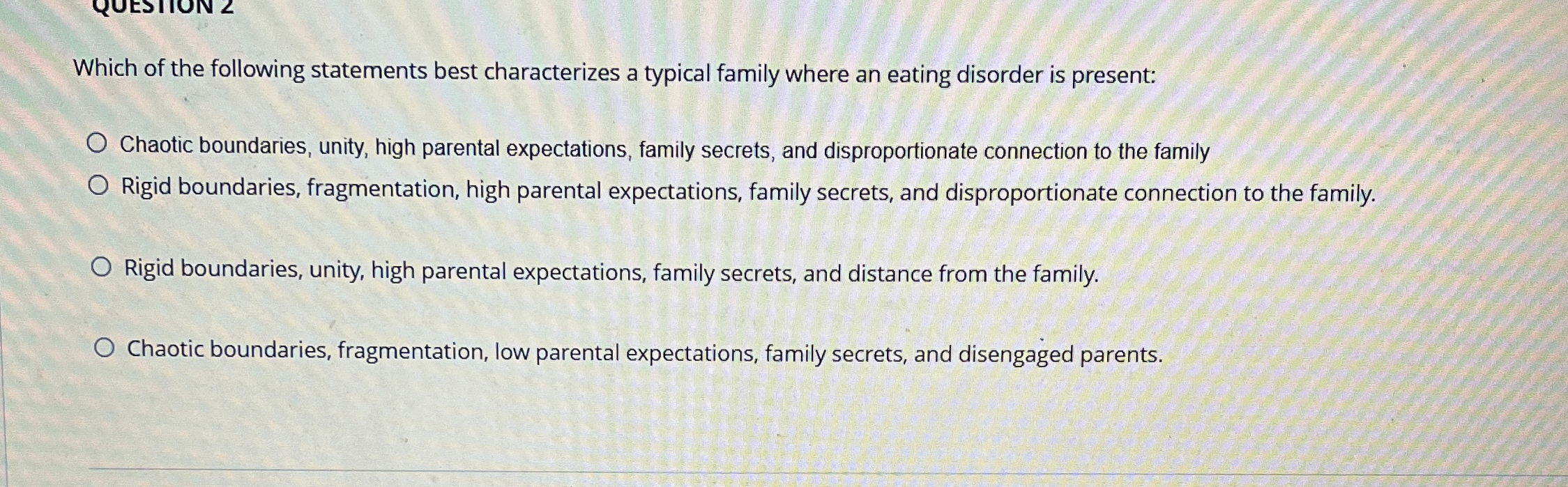 Solved Which of the following statements best characterizes | Chegg.com