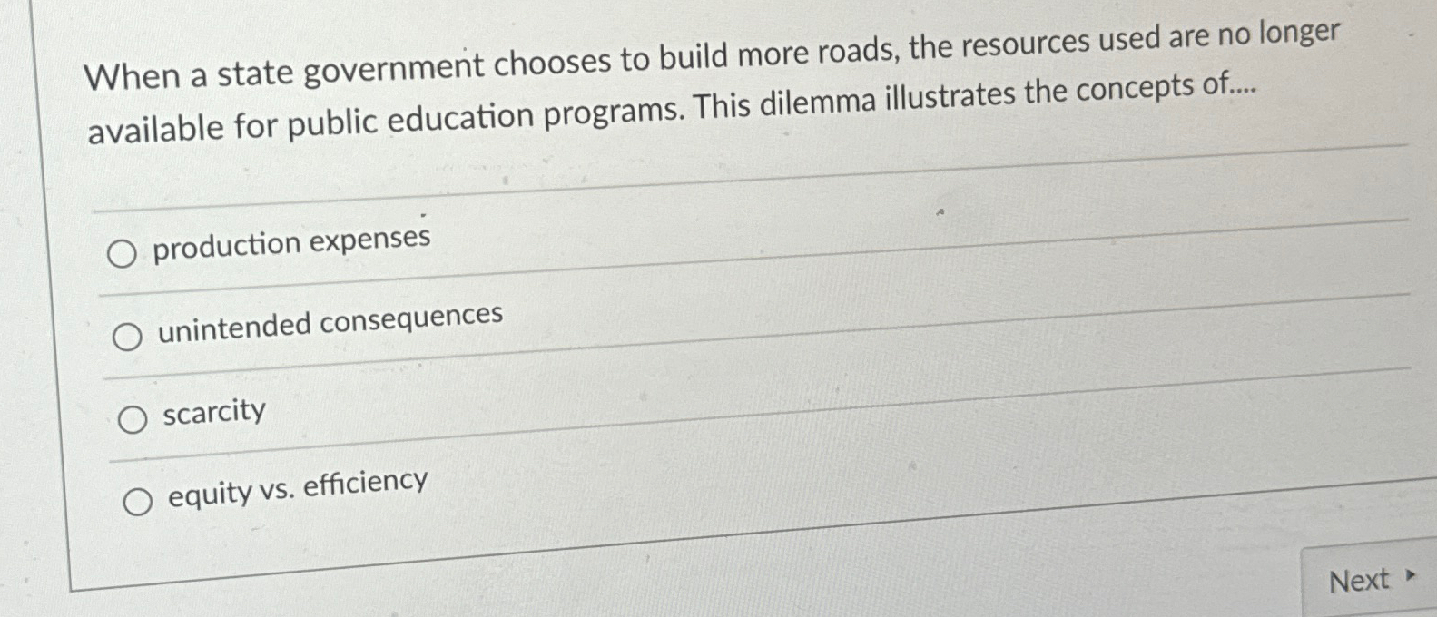 Solved When a state government chooses to build more roads, | Chegg.com