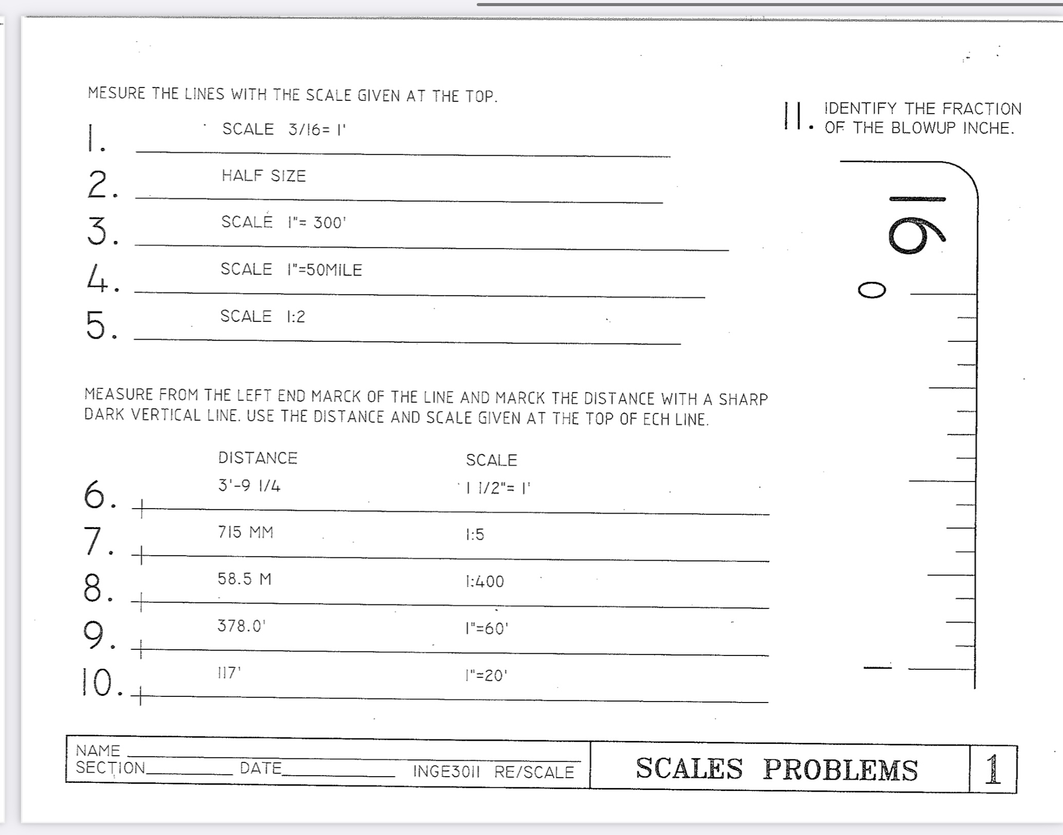 Solved MESURE THE LINES WITH THE SCALE GIVEN AT THE TOP.' | Chegg.com