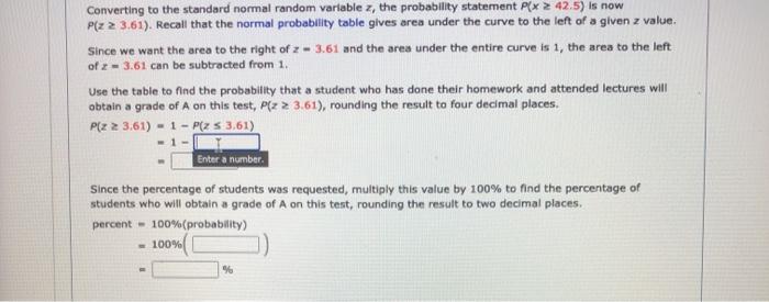 Solved Converting To The Standard Normal Random Variable Z
