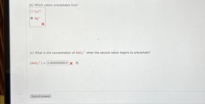 Solved A solution of Na3AsO4 is added dropwise to a solution | Chegg.com