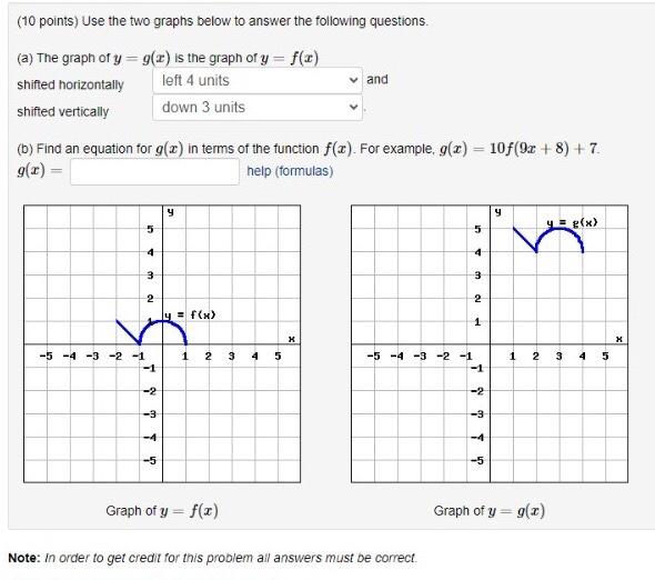 Solved (a) The graph of \\( y=g(x) \\) is the graph of \\( | Chegg.com