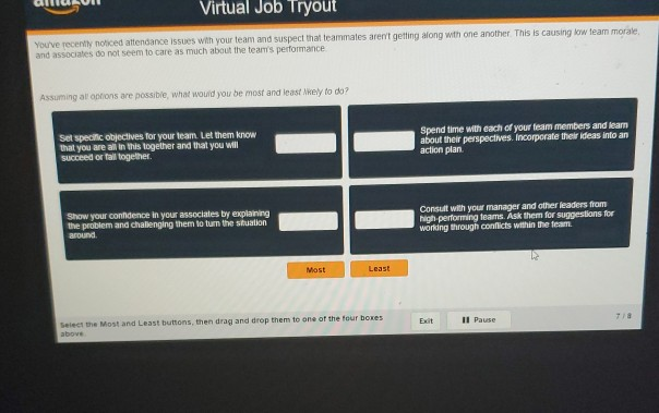 Solved Virtual Job Tryout You've recently noticed attendance | Chegg.com