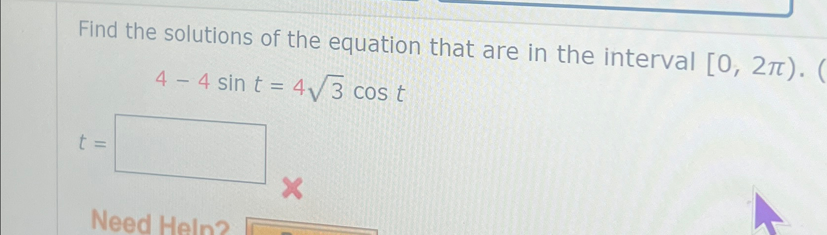 Solved Find the solutions of the equation that are in the | Chegg.com