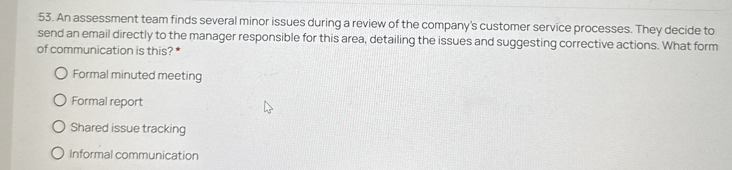 Solved An assessment team finds several minor issues during | Chegg.com