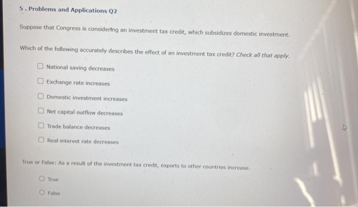 Solved 5. Problems and Applications Q2 Suppose that Congress | Chegg.com