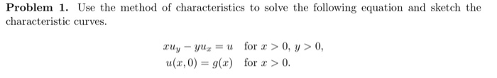 Solved Problem 1. Use the method of characteristics to solve | Chegg.com