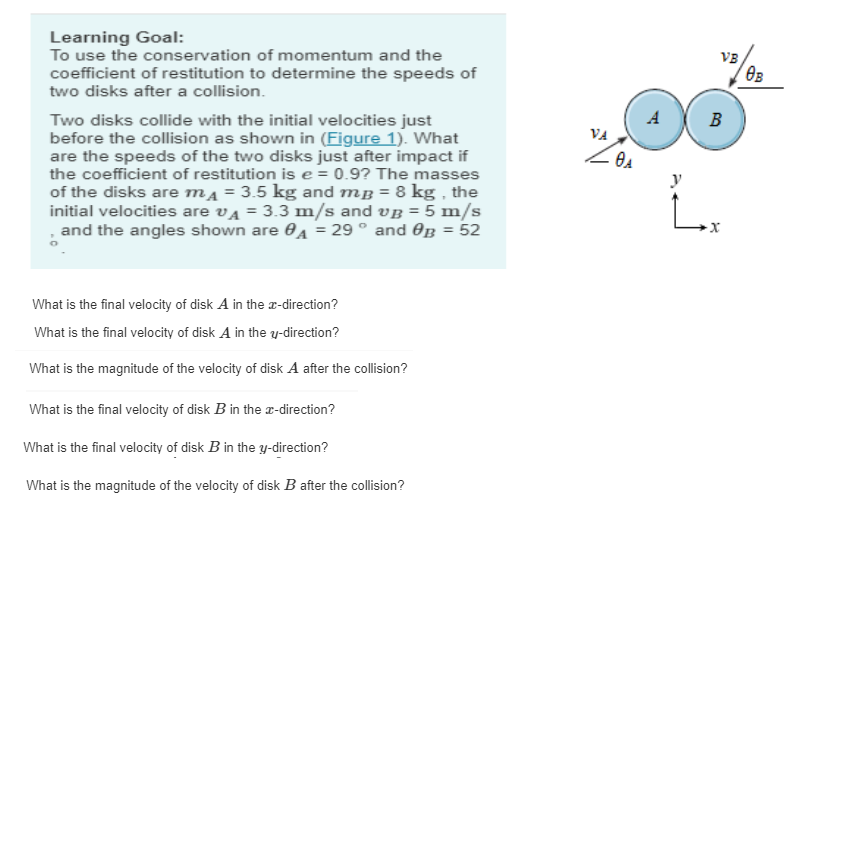 Solved Learning Goal:To use the conservation of momentum and | Chegg.com