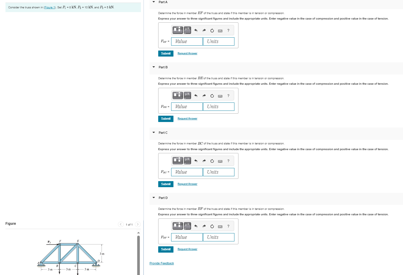 Solved Consider the truss shown in (Figure 1). ﻿Set | Chegg.com
