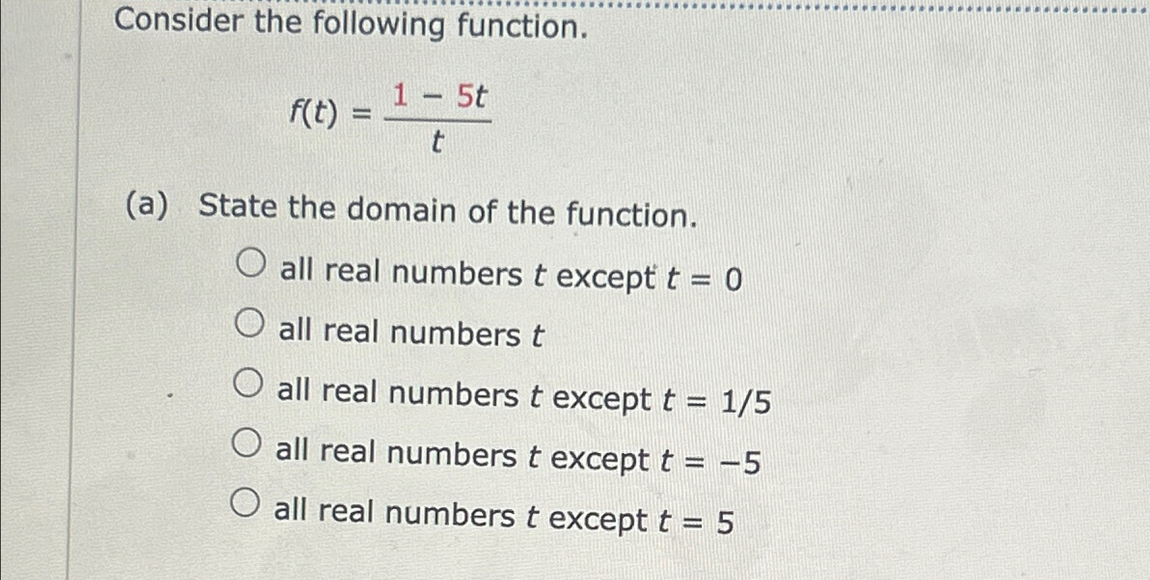 Solved Consider The Following Function F T 1 5tt A ﻿state